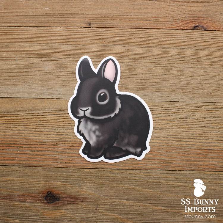 Black silver marten dwarf bunny sticker – SS Bunny Imports