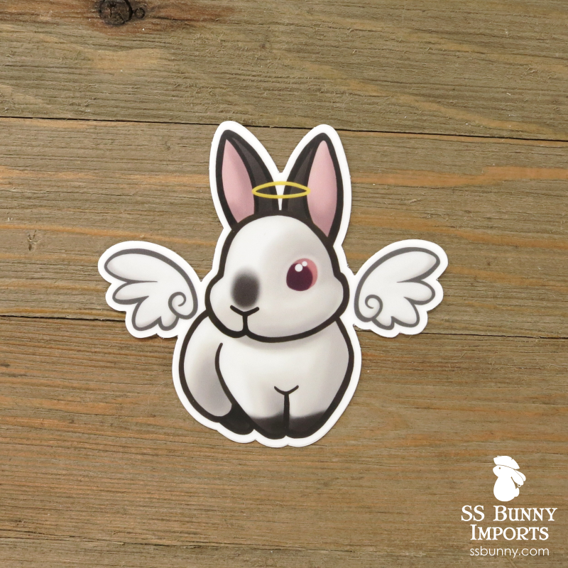Himalayan rabbit angel sticker - halo, wings – SS Bunny Imports