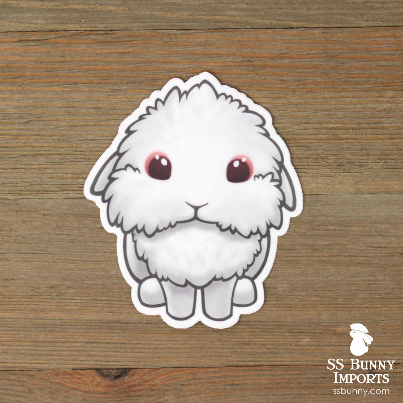 Red-eyed white lionhead lop sticker – SS Bunny Imports