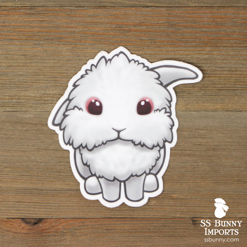 Red-eyed white half lionhead lop sticker – SS Bunny Imports