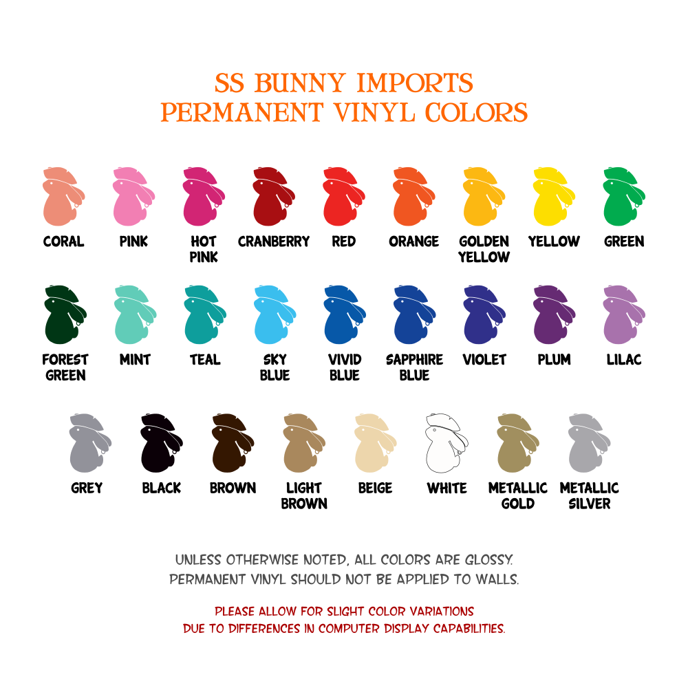 25x 1" Flemish Giant silhouette decals – SS Bunny Imports